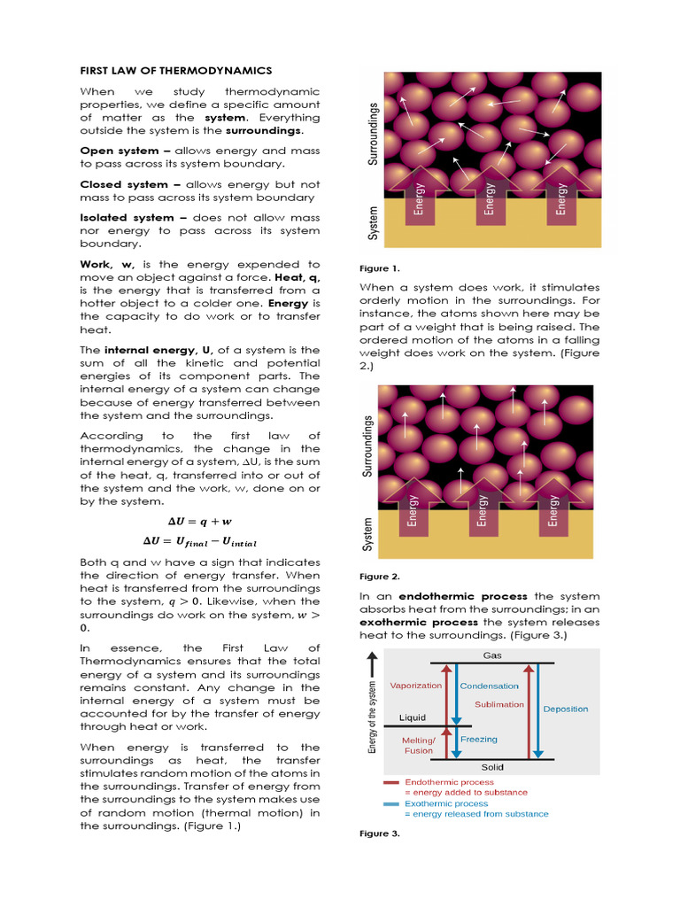First Law of Thermodynamics Explained | PDF | Enthalpy | Heat