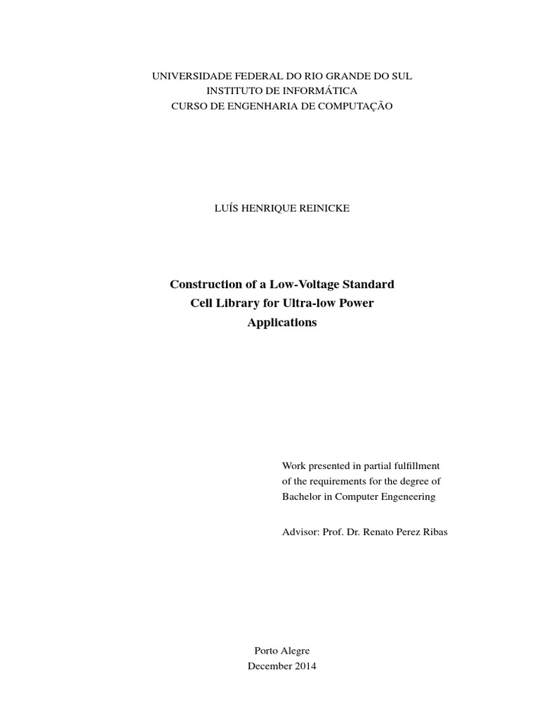 Low-Voltage Cell Library Design | PDF | Logic Gate | Electronics