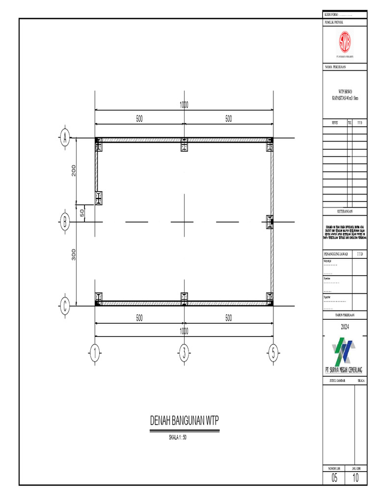 Denah Bangunan WTP: SKALA 1: 50 | PDF