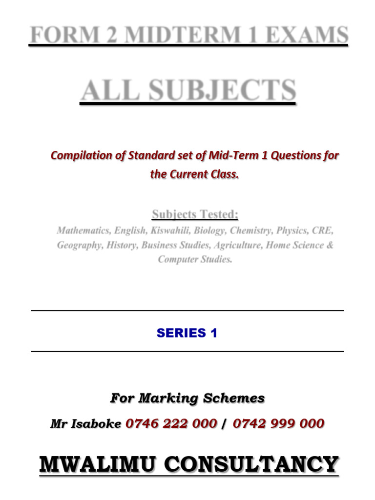 F2 MIDTERM 1 EXAMS S1 | PDF | Chemical Elements | Atoms