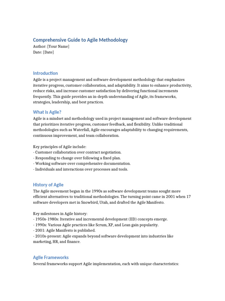 Agile Methodology Detailed Guide | PDF | Scrum (Software Development) | Agile Software Development