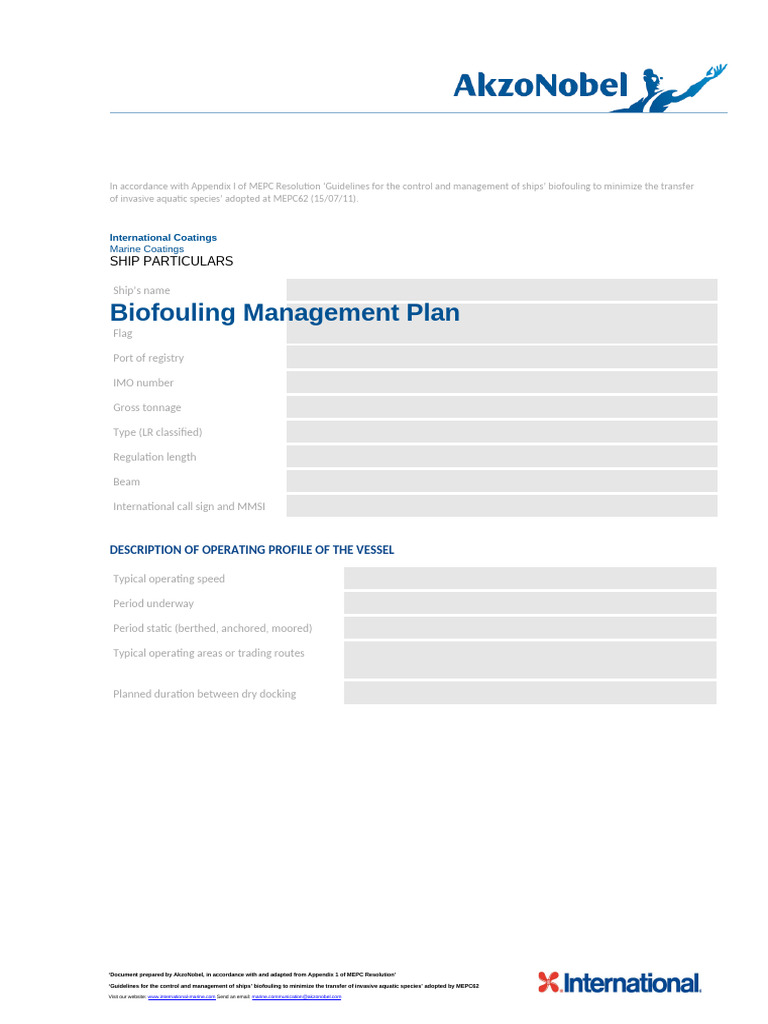 Biofouling Management Plan (1) | PDF | Ships | Stern