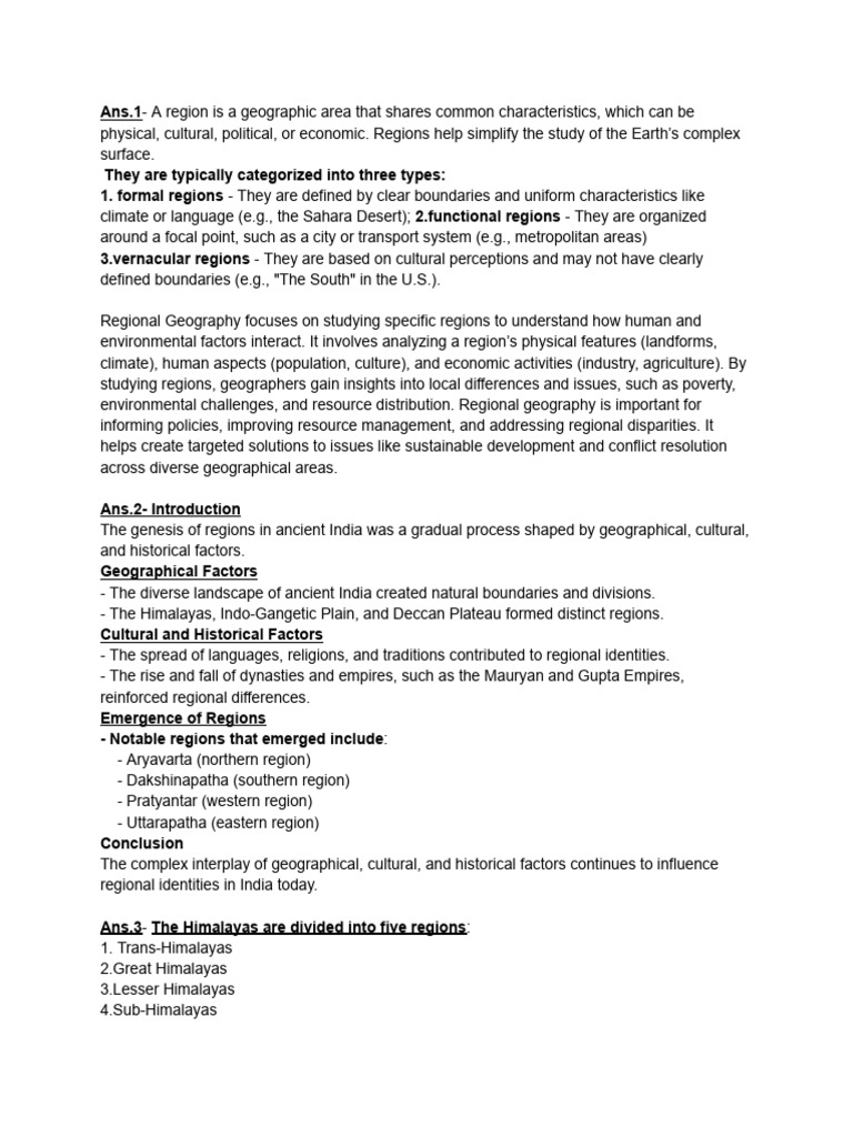Regional Geography and Identity in India | PDF | Himalayas | Mangrove