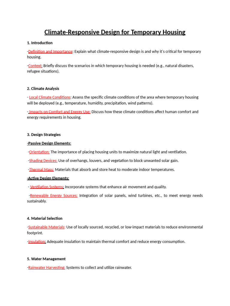 Climate-Responsive Design For Temporary Housing | PDF