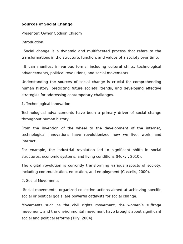 Key Drivers of Social Change Explained | PDF | Social Movements ...