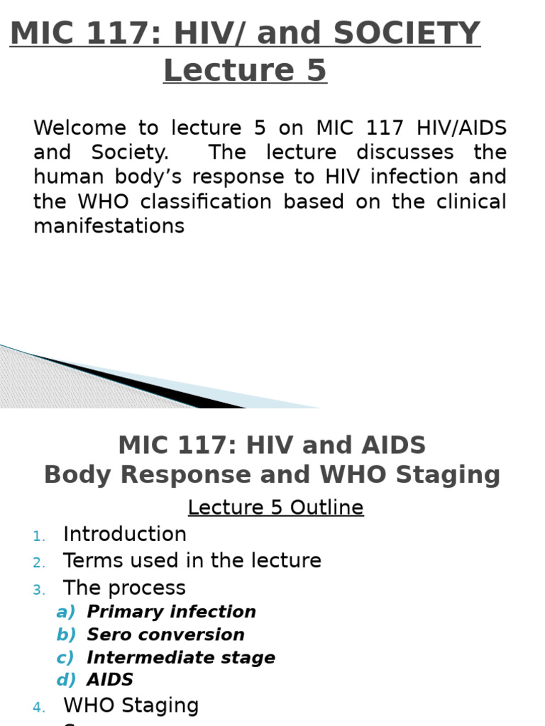HIV Response and WHO Staging Overview | PDF | Virus | Hiv/Aids