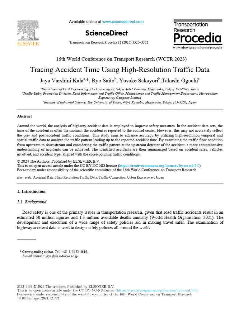 1 s2.0 S2352146524003909 Main | PDF | Traffic | Matrix (Mathematics)