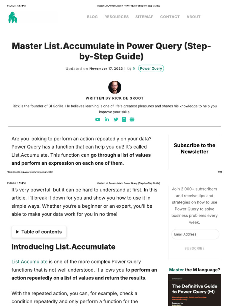 Master List - Accumulate in Power Query (Step-by-Step Guide) | PDF