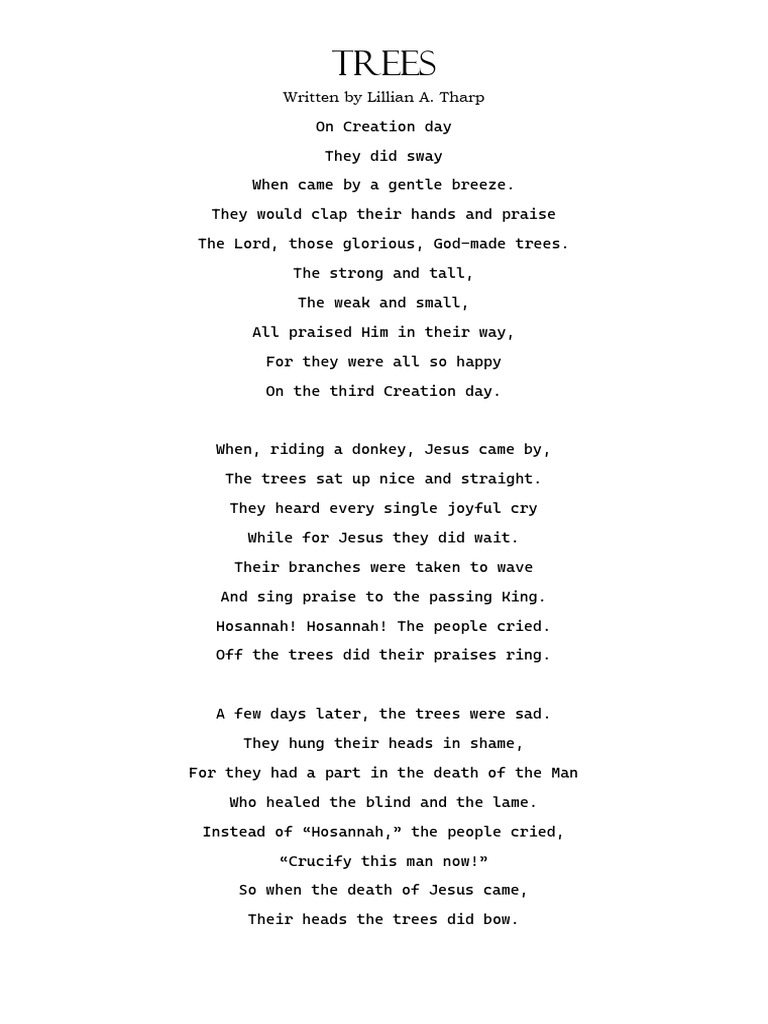 Trees - Poem | PDF