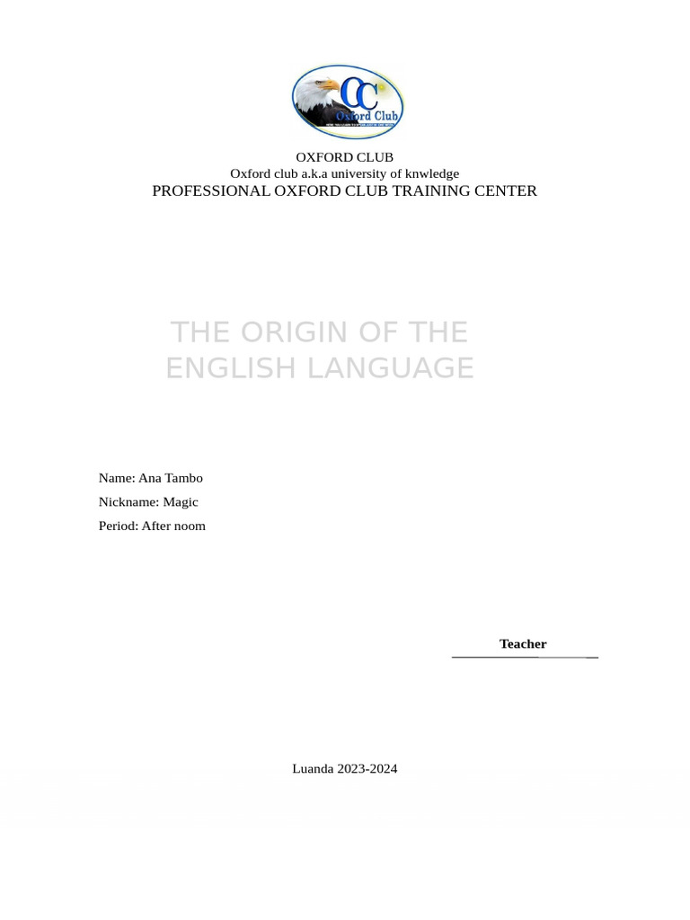 The Origin of The English Language | PDF | English Language | Languages ...