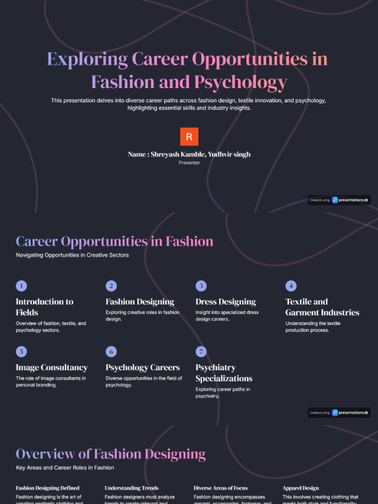 Career Opportunities in Fashion Textile and Psychology | PDF