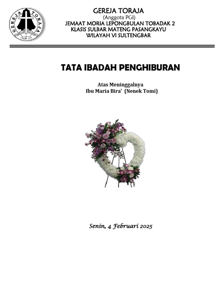 Tata Ibdah Penghiburan Nek Tomi | PDF