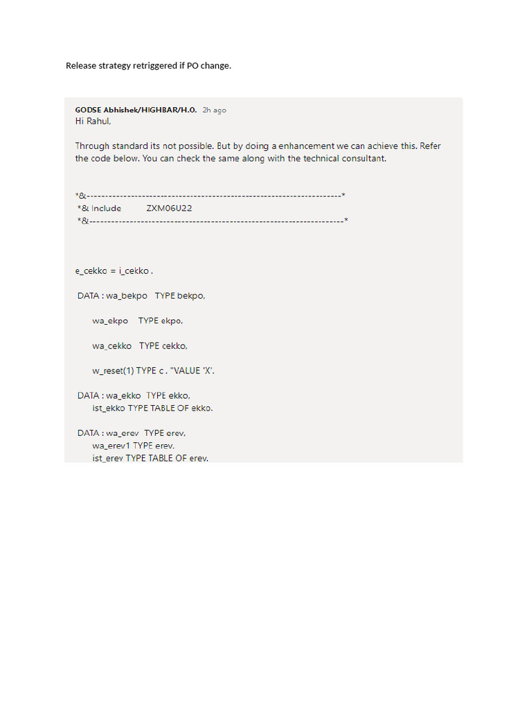 Release Strategy Retriggered If PO Change | PDF