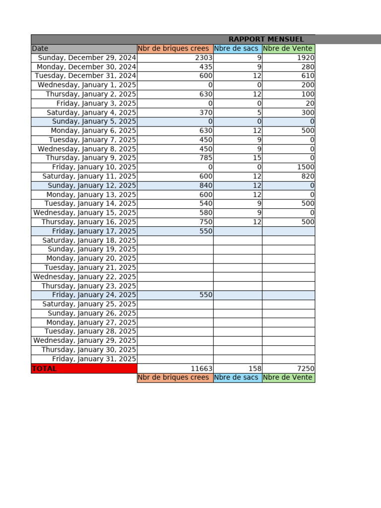 Rapport Mensuel | PDF