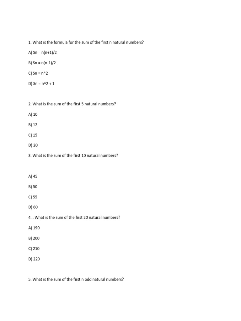 Natural Number Sums and Progressions | PDF | Number Theory | Mathematical Concepts