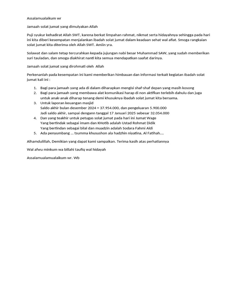 Ms Solat Jumat | PDF