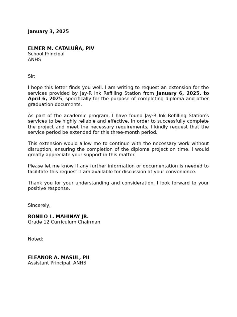 Request Letter for Printer Service | PDF