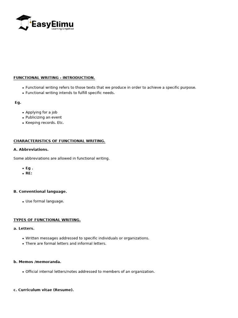 Functional Writing-161 094737 | PDF | Essays | Narrative