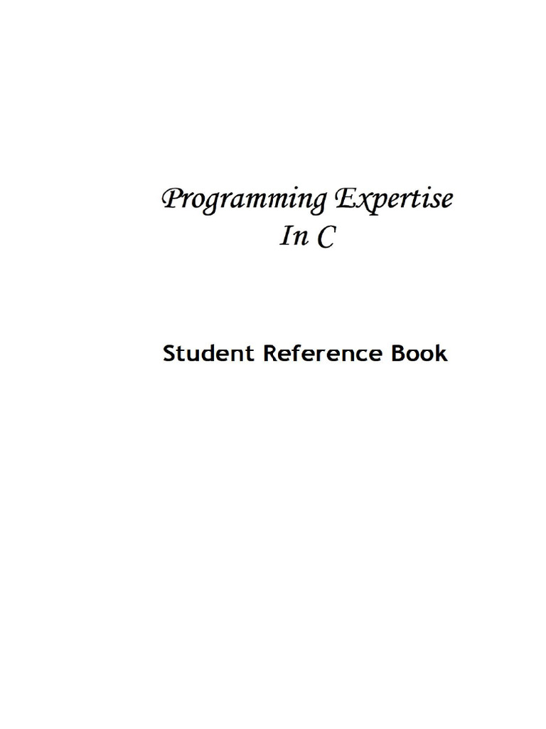 CMP201- Programming Expertise in C Reference Book (1) | PDF | Reserved Word | Computer Architecture