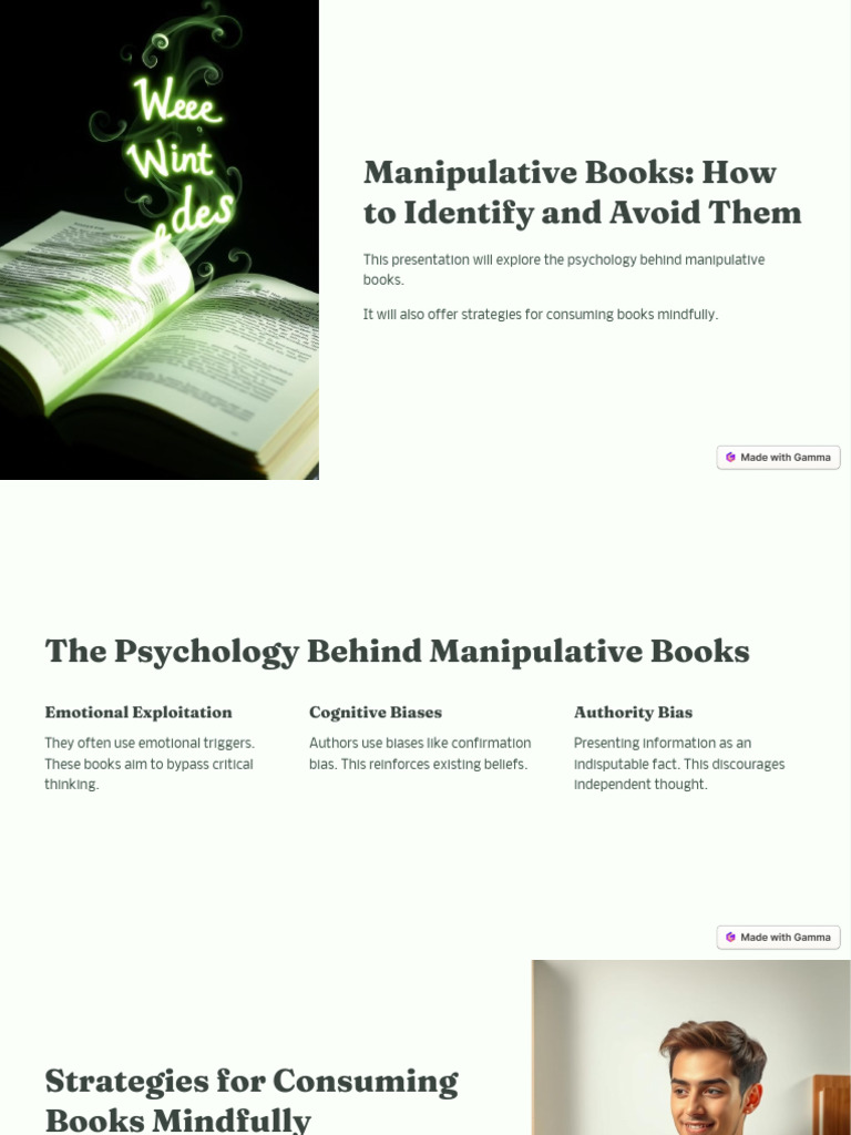 Manipulative Books How To Identify and Avoid Them | PDF