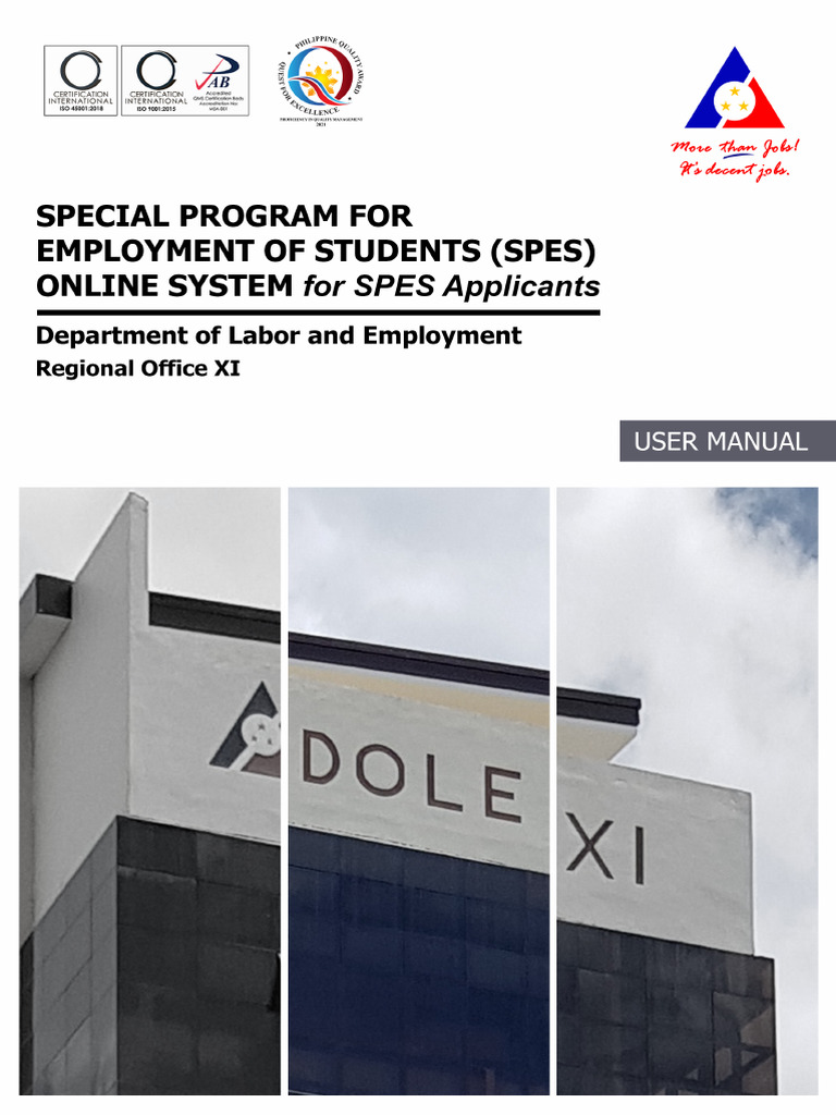 User Manual - SPES (SPES Applicants) v1.1 | PDF | User (Computing ...