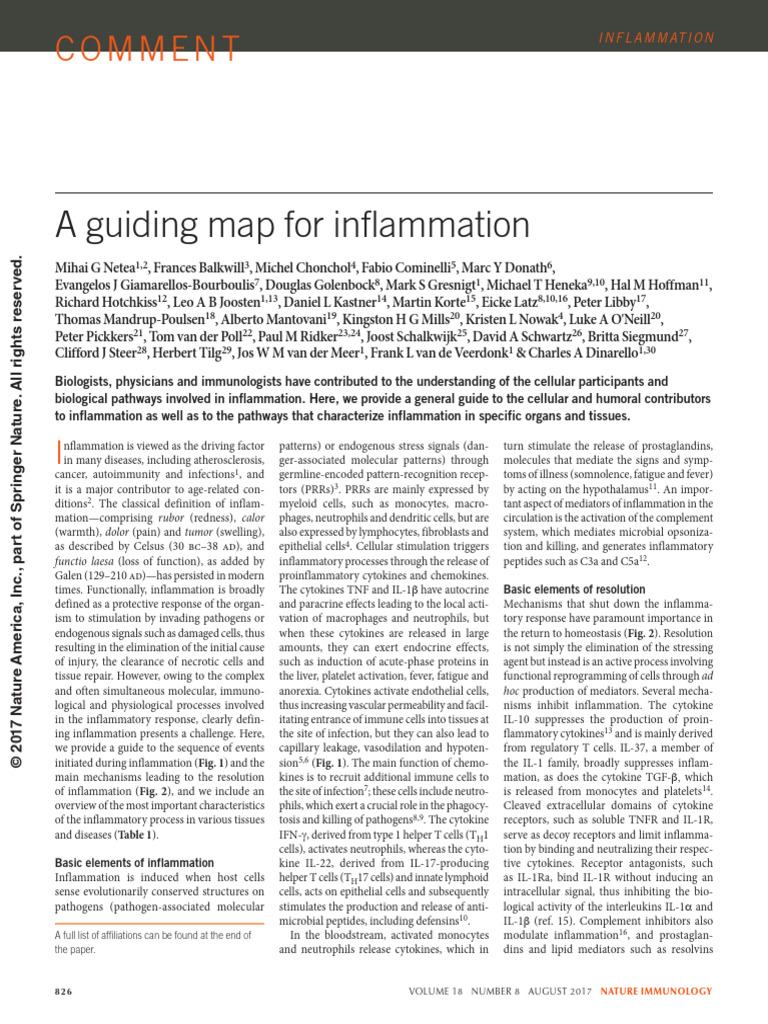 A Guiding Map For Inflammation | PDF | Inflammation | Immune System