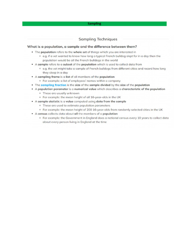 Sampling and Hypothesis | PDF