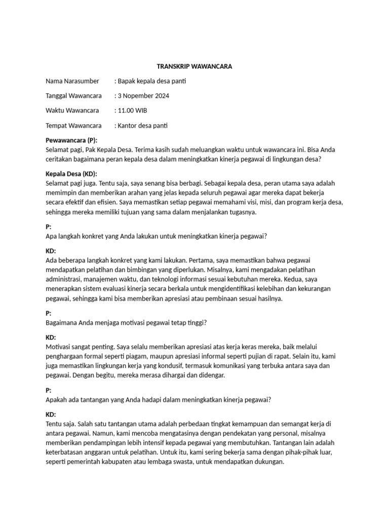 TRANSKRIP WAWANCARA Bagus | PDF