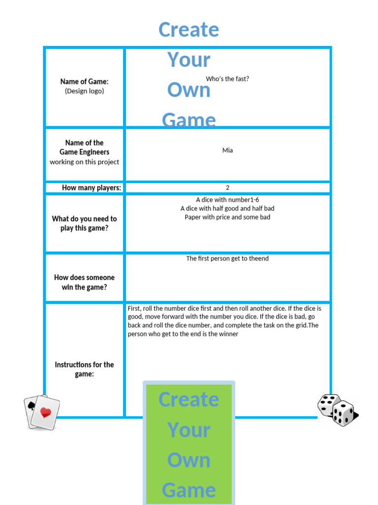 Create A Game | PDF