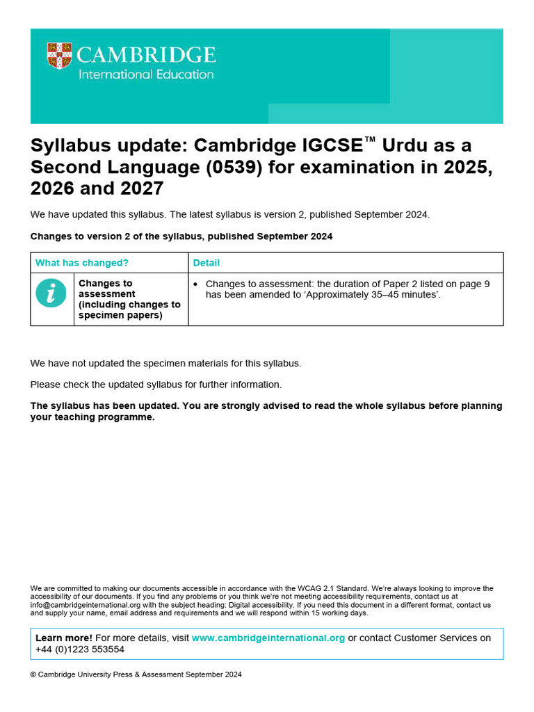 2025 2027 Syllabus Update | PDF