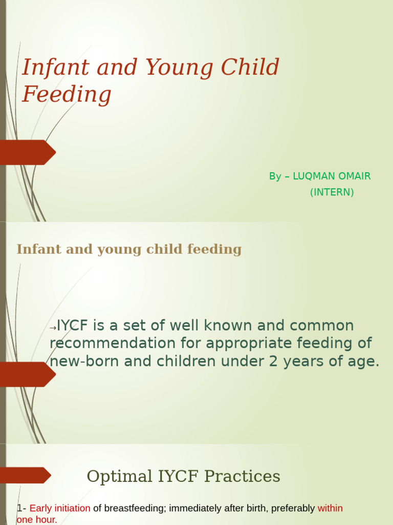 IYCF | PDF | Breastfeeding | Infant Feeding