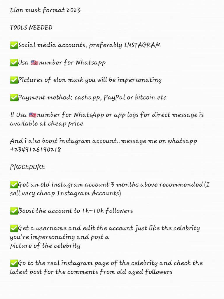 Elon Musk Format by JOAT 2023 | PDF