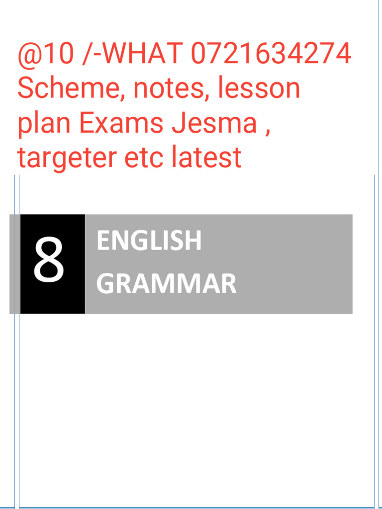 G 8 English Complete Notes For Junior Sec01 - Sign | PDF | Pronoun ...