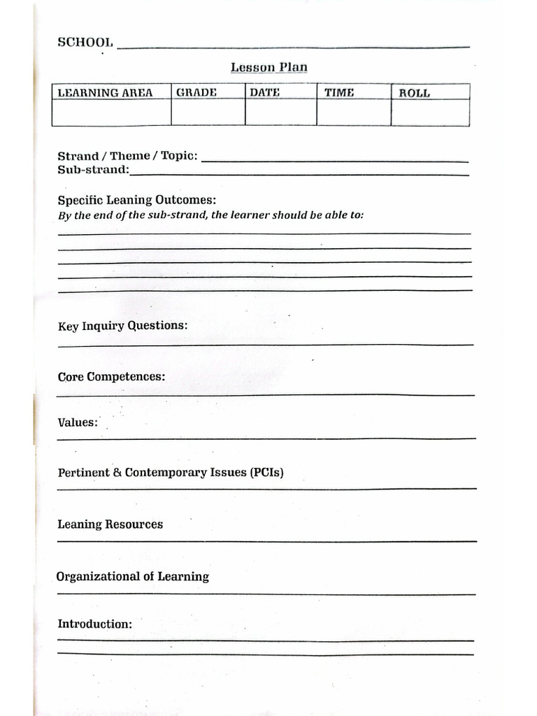 Lesson Plan CBC 2 JSS and ECE | PDF