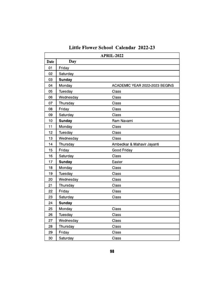 Academic Calendar | PDF