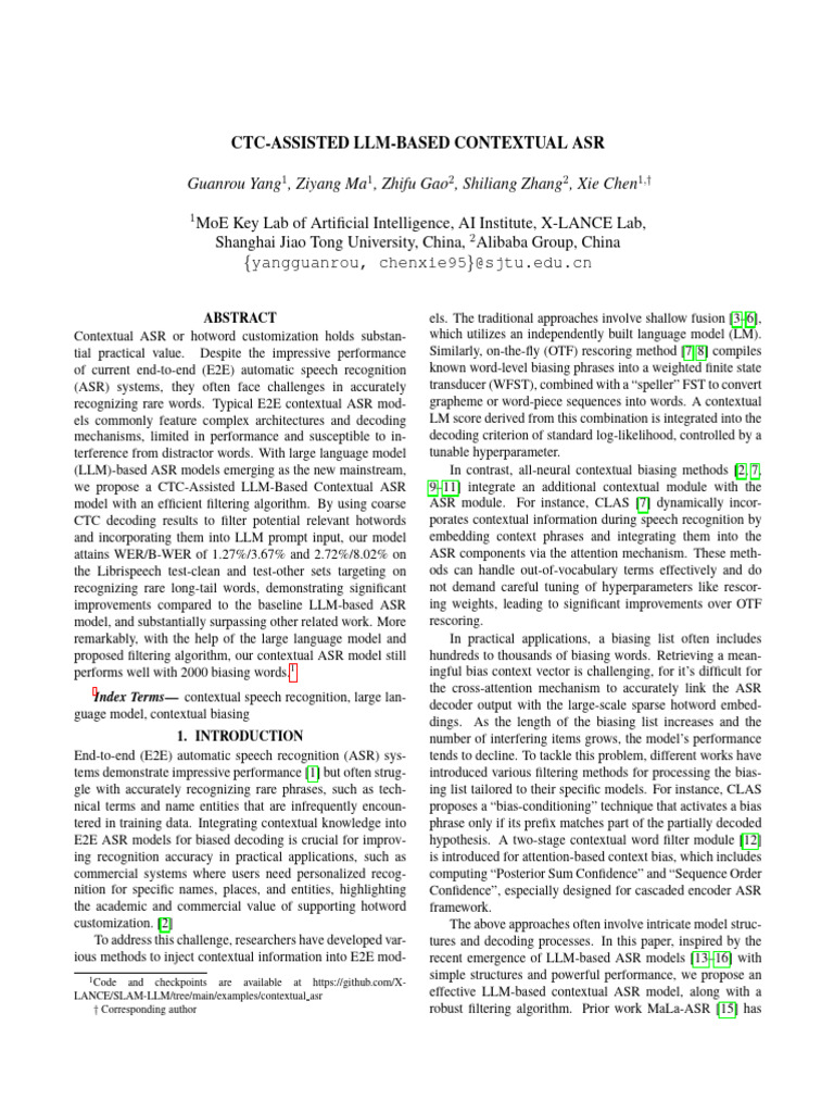 CTC-LLM-ASR | PDF | Speech Recognition | Cognition