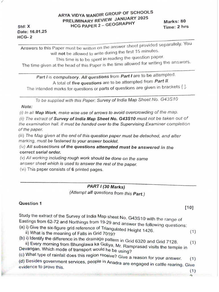 AVM Geography (1) Prelim 2025 | PDF