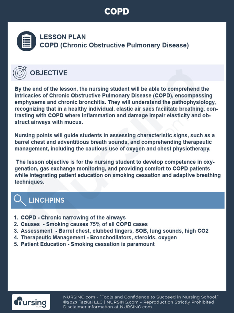 COPD Lesson-Plan Educators | PDF | Chronic Obstructive Pulmonary ...
