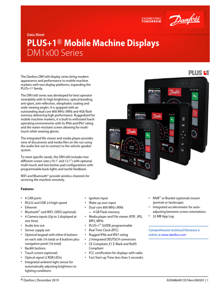 Danfoss DM1x00 Mobile Display Series | PDF | Electronics | Computing