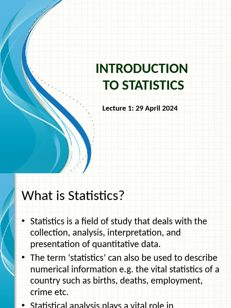 Lecture 1A Slides | PDF | Statistics | Statistical Inference