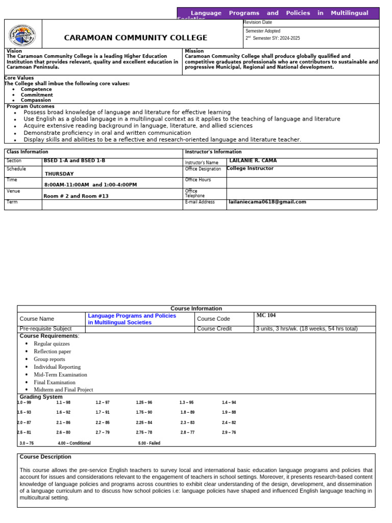 Language Programs and Policies in Multilingual Societies | PDF | Multilingualism | Learning