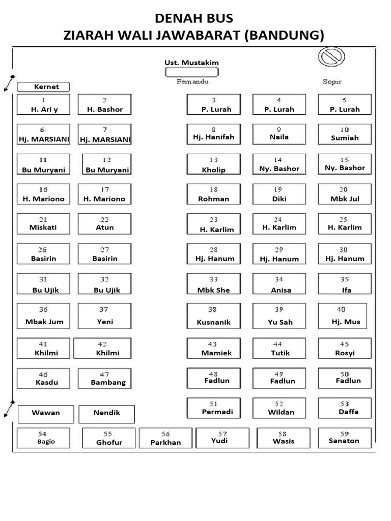 denah bus ziarah jawa barat | PDF