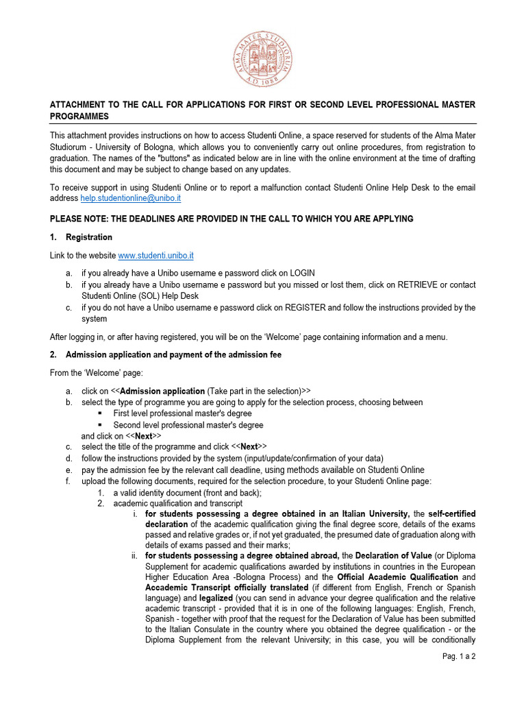 Procedural Instructions Forming An Integral Part of This Call For ...