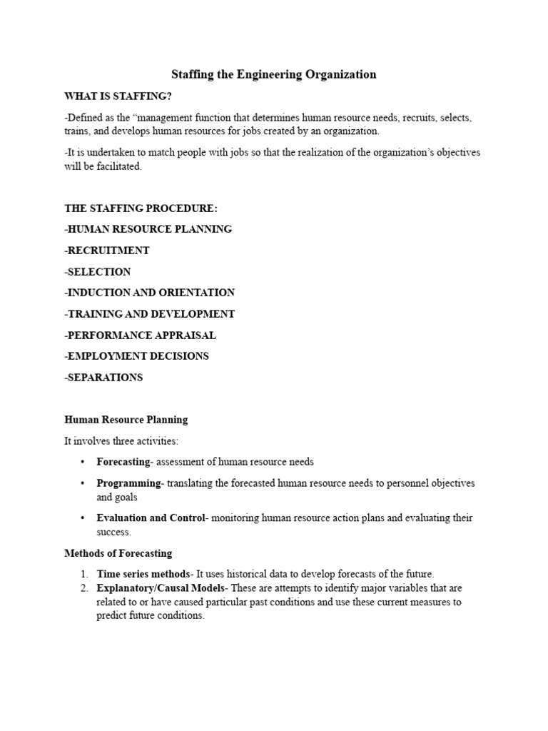 Staffing Engineering Organization Handout | PDF | Time Series ...