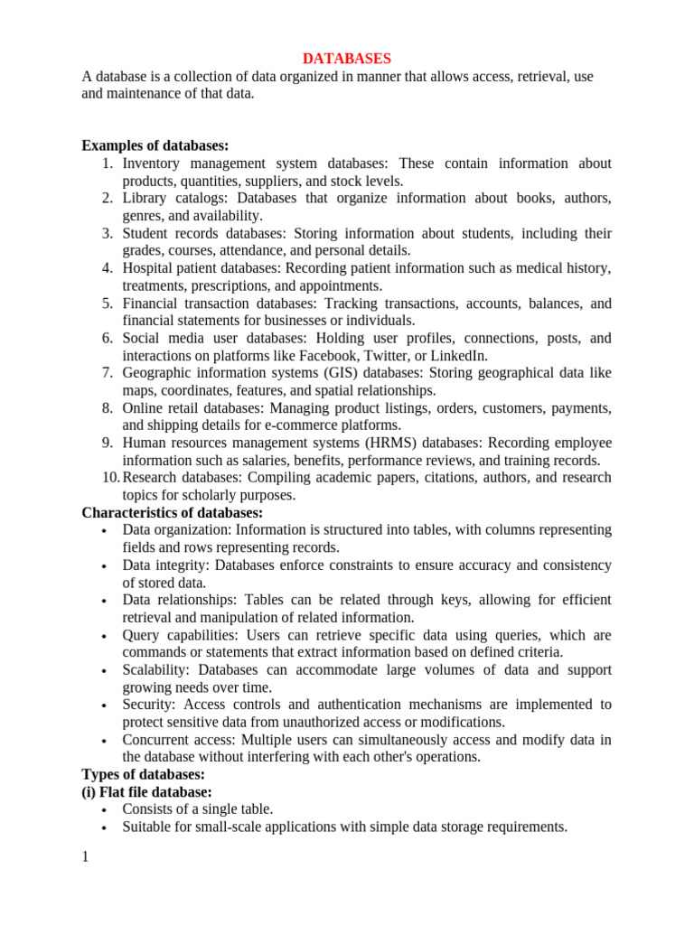 DATABASE NOTES-1 | PDF | Databases | Visual Basic For Applications