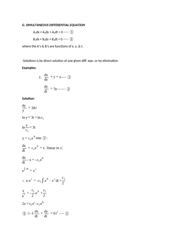 7-SIMULTANEOUS-DE | PDF | Equations | Mathematical Objects
