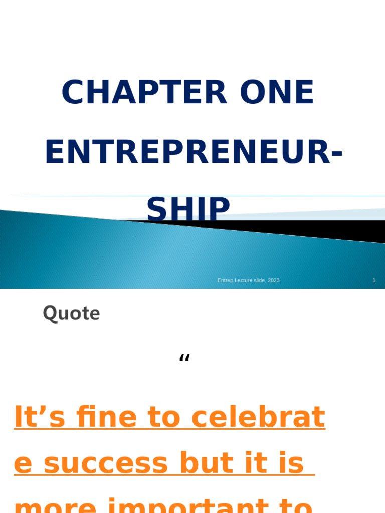 Entrepreneurship Ch 1 Ppt | PDF | Entrepreneurship | Business Economics