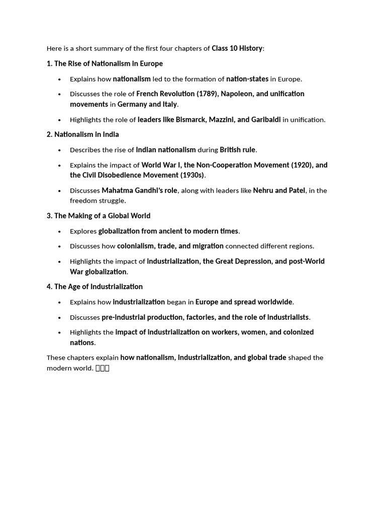 Short Summary of History | PDF