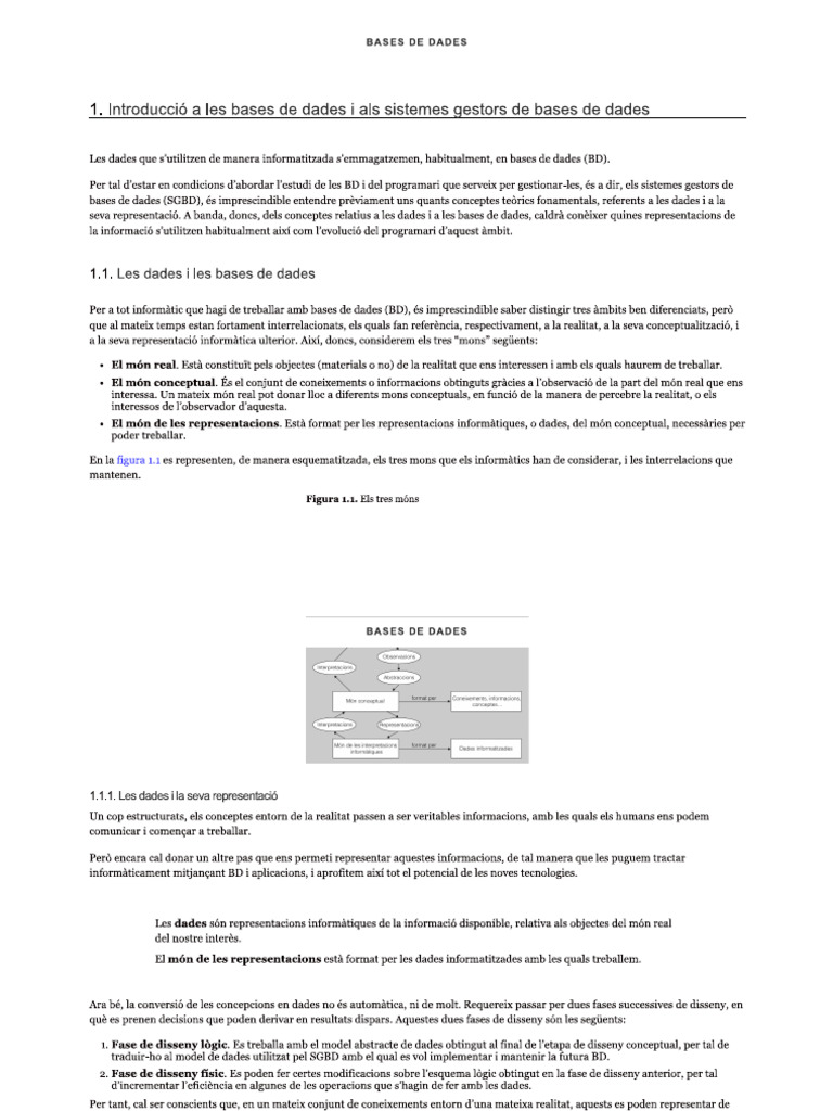 Introducció a Les Bases de Dades | PDF