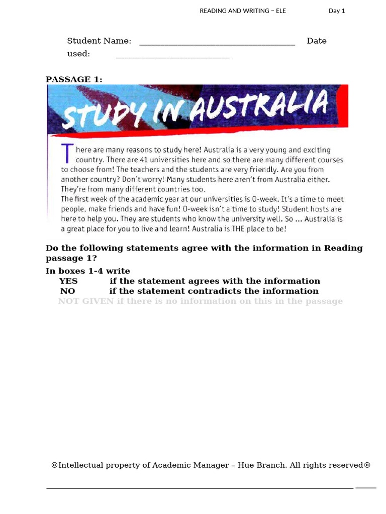 Rea and Wri Elementary Day 1 | PDF